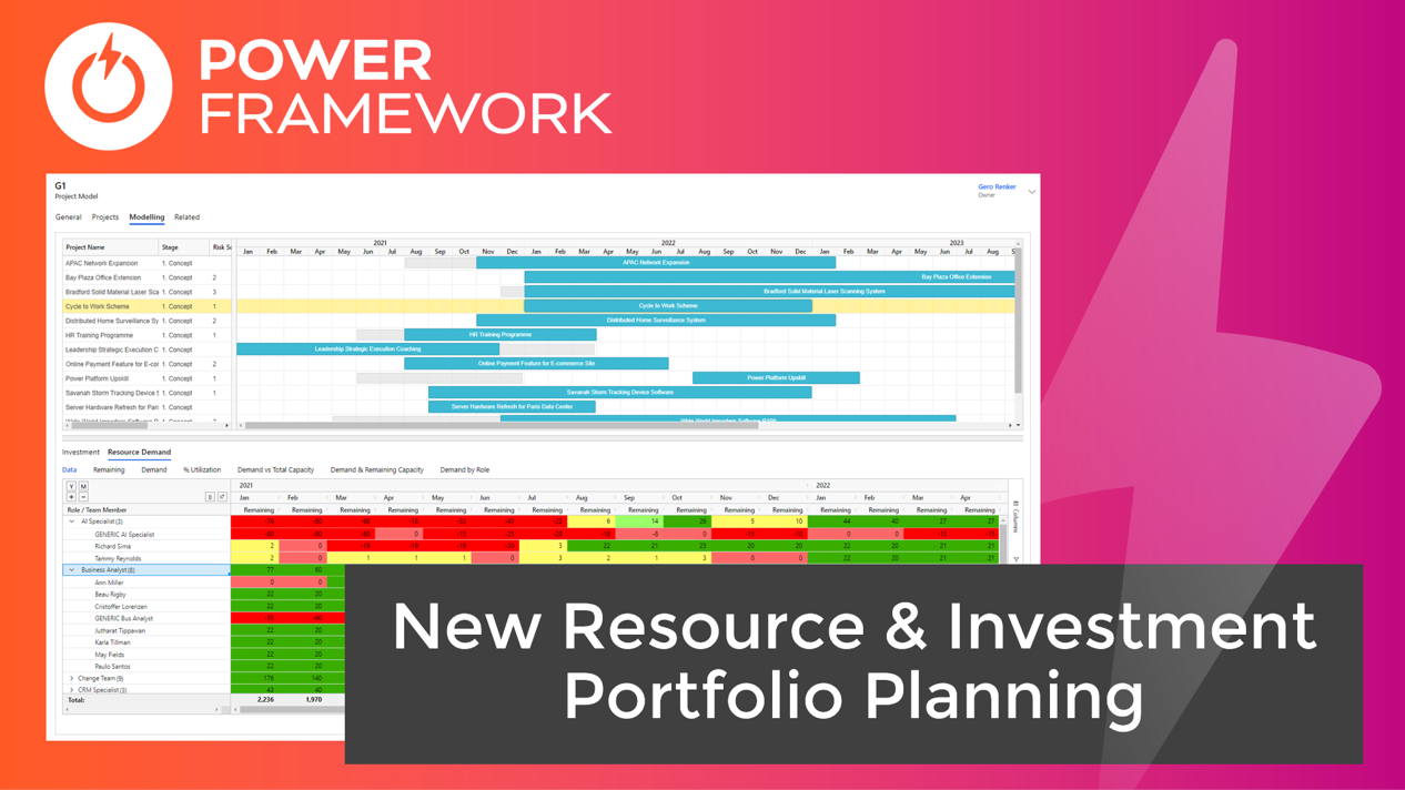 New Resource & Investment Portfolio Planning with Power Framework New Resource & Investment Portfolio Planning with Power Framework
